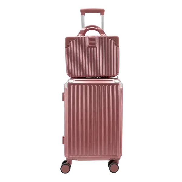 Set Valixhe, Qantë Kozmetike 14" dhe Valixhe 20", Pink.