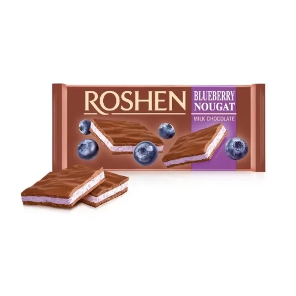 Çokollatë me Boronicë, Blueberry Nougat, Roshen, 90gr.