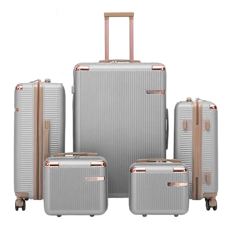 Set Valixhe, Plastikë, Silver, 5 Copë