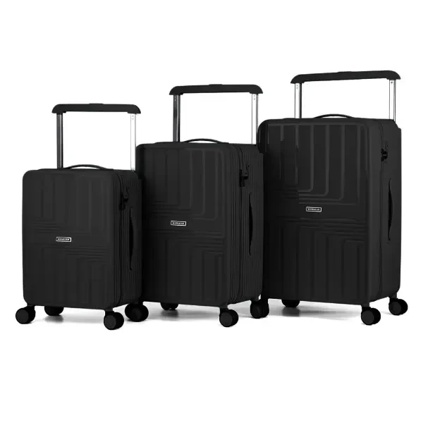 Set Valixhe, Plastikë, Black, 3 Copë.