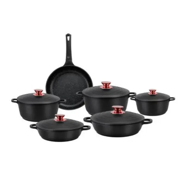 Set Tenxhere Granit 11 Pjesë KALA -023, të Zeza