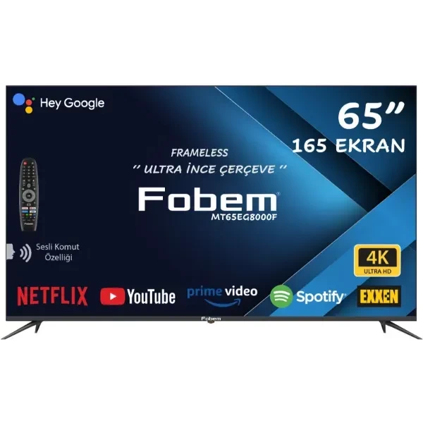 TV Smart Fobem, 65" Frameless, MT65EG8000F