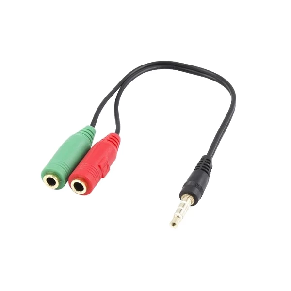 Kabllo WHITE SHARK 3,5mm x2 F. 3Pin - 3,5mm M. 4Pin 0,2M