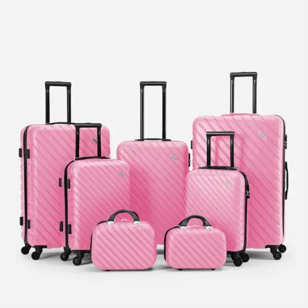 Set Valixhe, Plastikë, Pink, 7 Copë