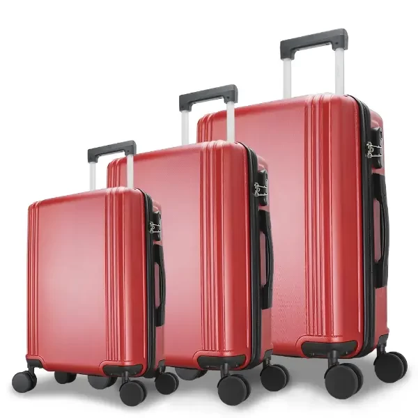 Set Valixhe, Plastikë, Red, 3 Copë