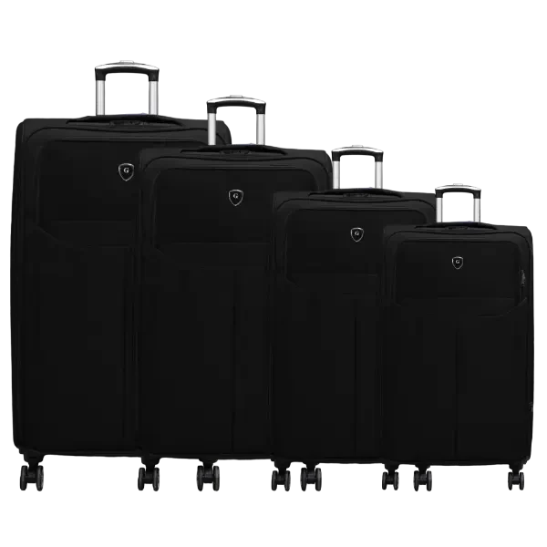 Set Valixhe, Material, Black, 4 Copë